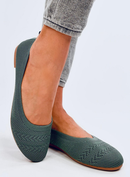 Baleriny z dzianiny NEWEY GREEN | Sklep KupButy.com