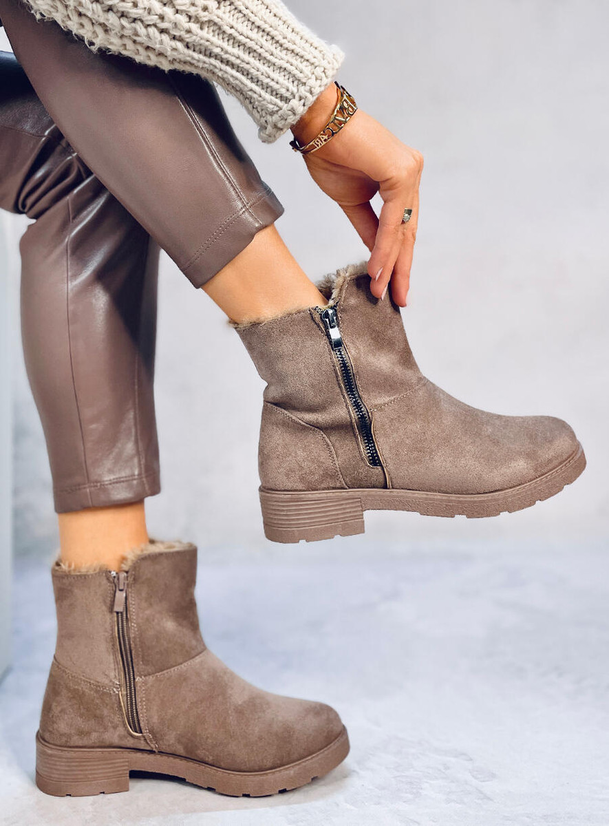 Botki płaskie KALLEN KHAKI | Sklep KupButy.com