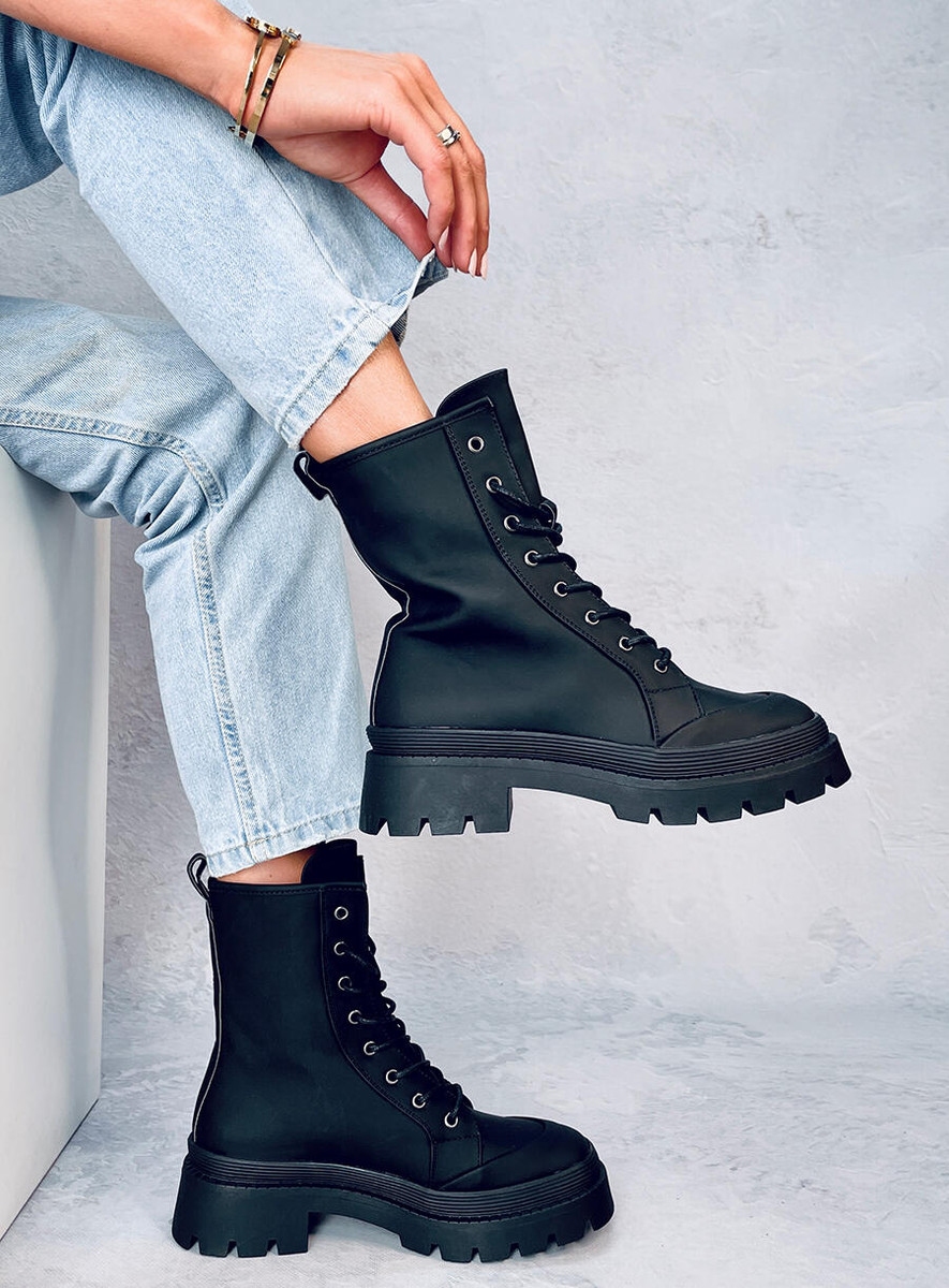 Botki workery sznurowane PARSONS BLACK | Sklep KupButy.com